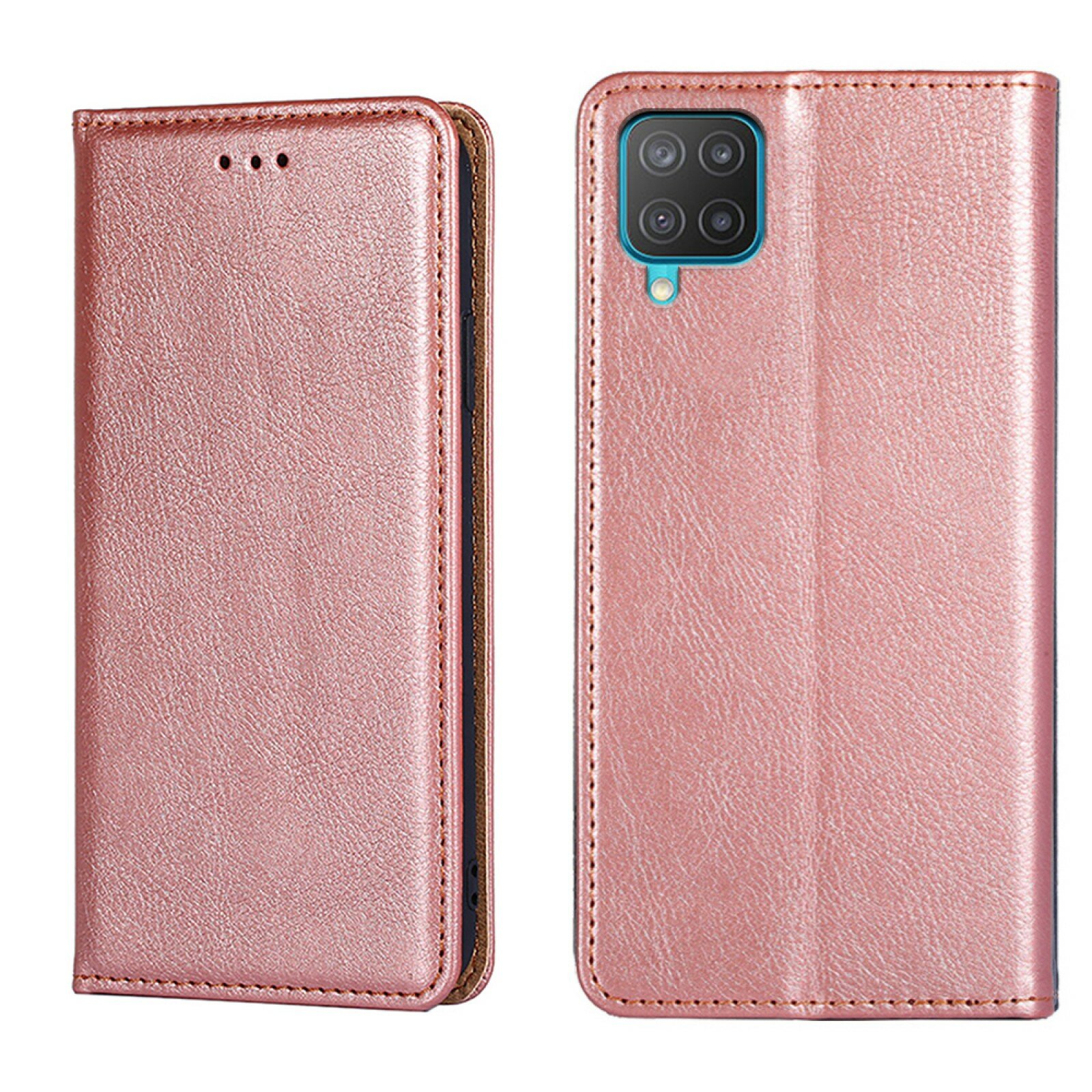 Чехол-книжка MyPads для Samsung Galaxy M12 розовый из искусственной кожи с подставкой
