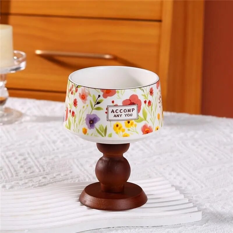 Креманка керамическая с цветочным узором, диаметр 8.9 см, 1 шт, для десертов