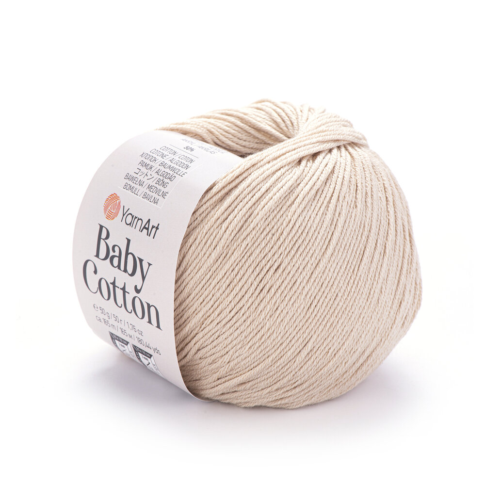 Пряжа для вязания YarnArt Baby Cotton 404 светло-бежевый 50 гр/165 м 50% хлопок, 50% акрил