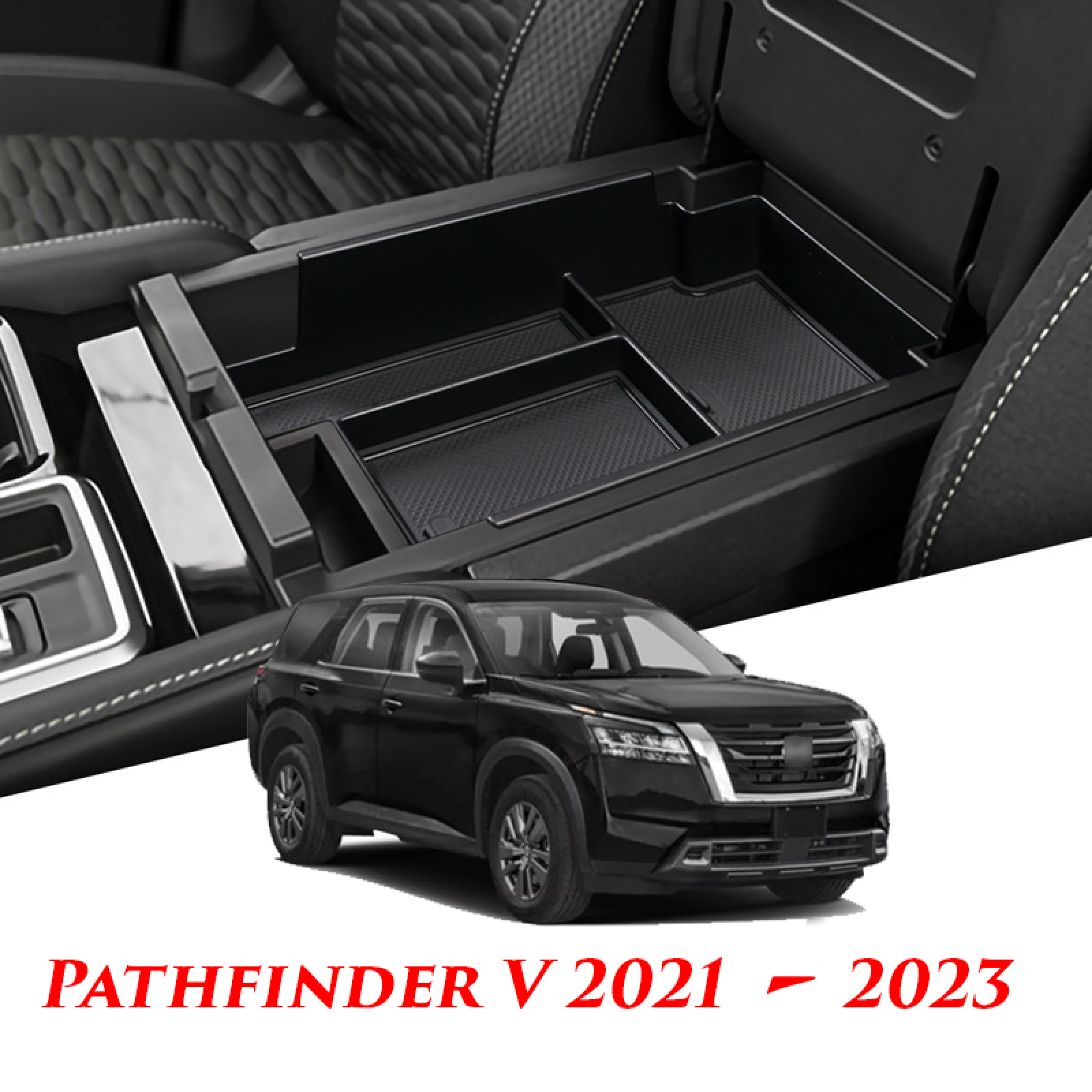 Внутренний органайзер MyPads для подлокотника Nissan Pathfinder V 2021-2023 прочный пластик