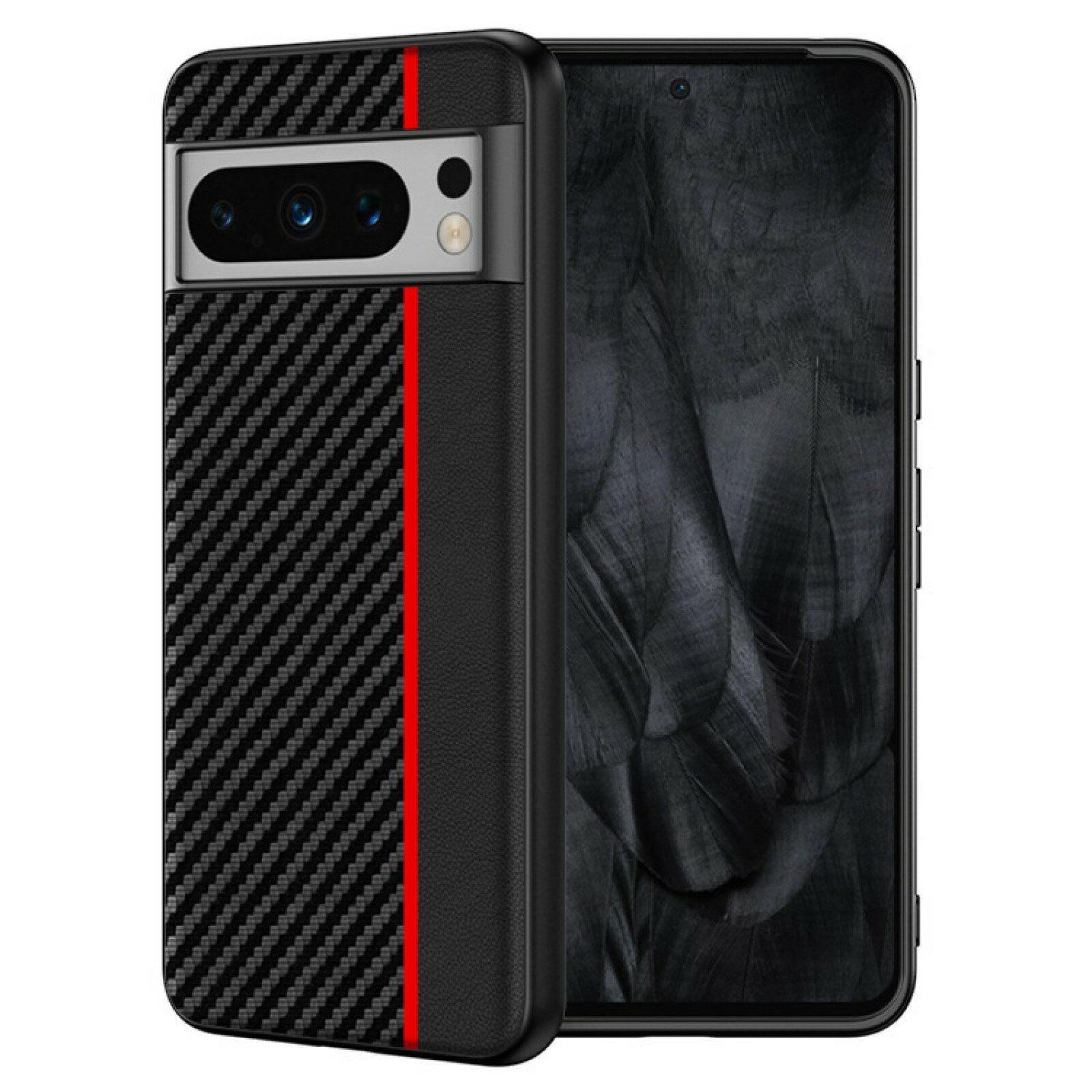 Чехол-накладка-бампер MyPads Finitura Kevlar для Google Pixel 8 из углеводородного волокна с отделкой кевлар