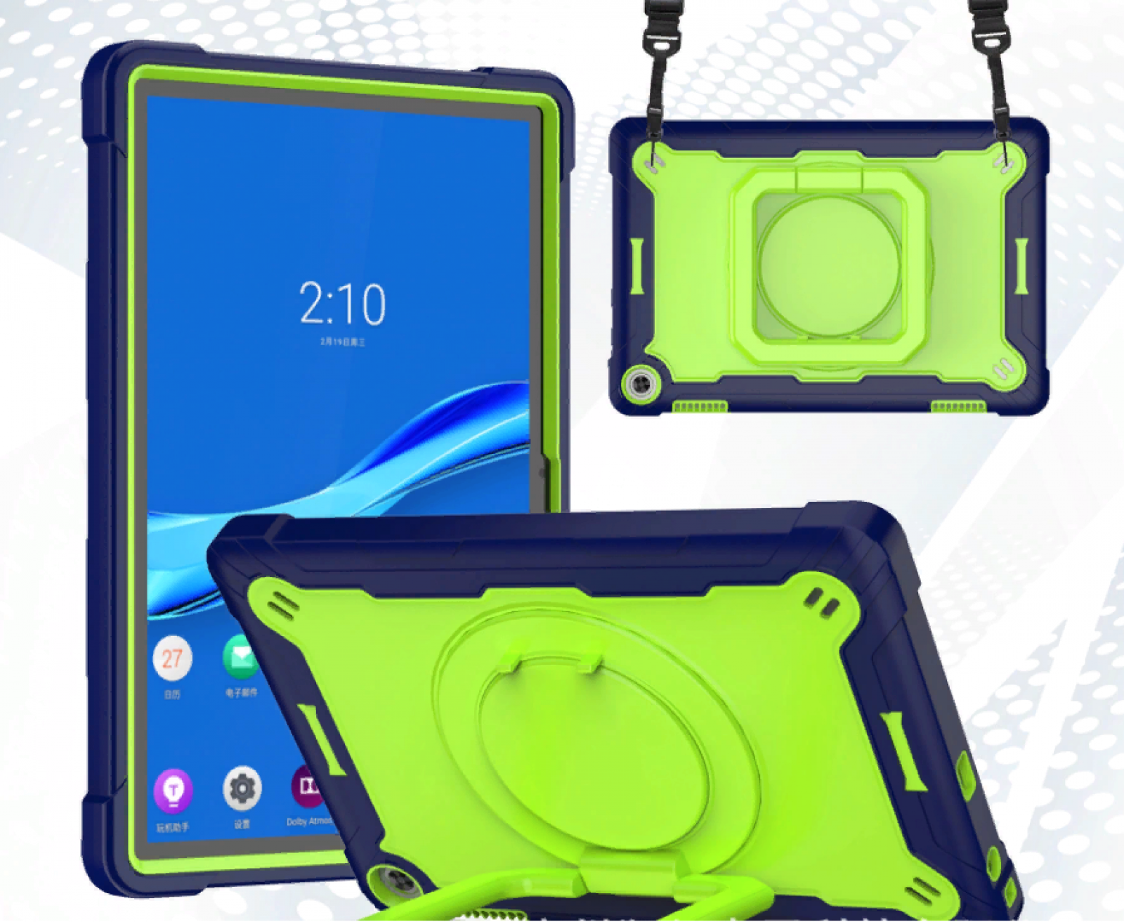 Чехол-бампер MyPads для планшета Lenovo Tab M10 HD 2nd Gen с трансформацией в подставку, зеленый