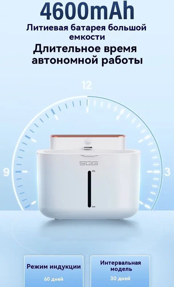 Поилка для животных Xiaomi Aqua Pro автоматическая беспроводная фонтан 3000мл белый — фото 1