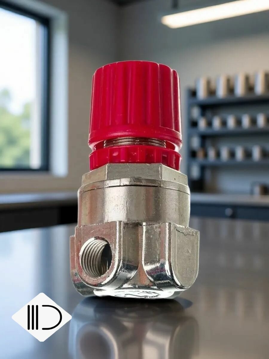 Регулятор давления для компрессора присоединительная резьба F1/4"-F1/8"-F1/4" 4603