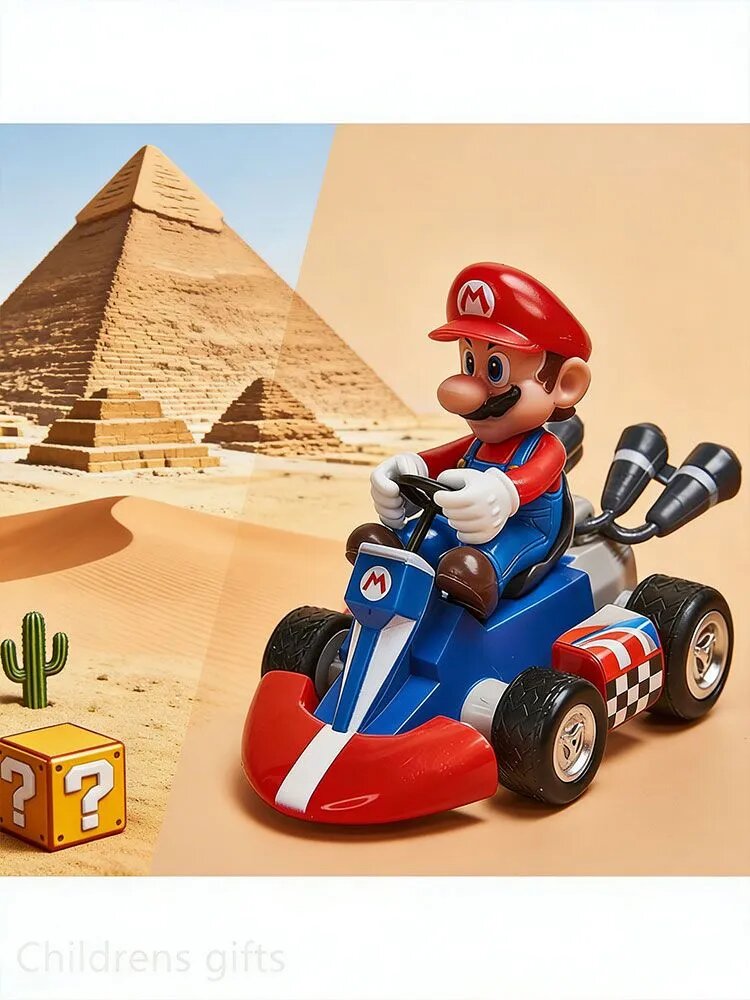 Украшение игрушечной модели картинга Mario Pull Back Kart, ПВХ 12см, для детей