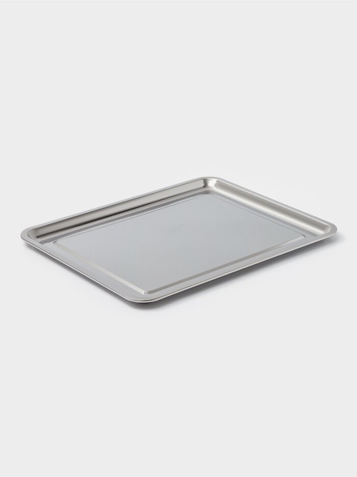 Противень, 50×40 см, h=2 см, AISI 410, толщина 0.4 мм, нержавеющая сталь, хромированный