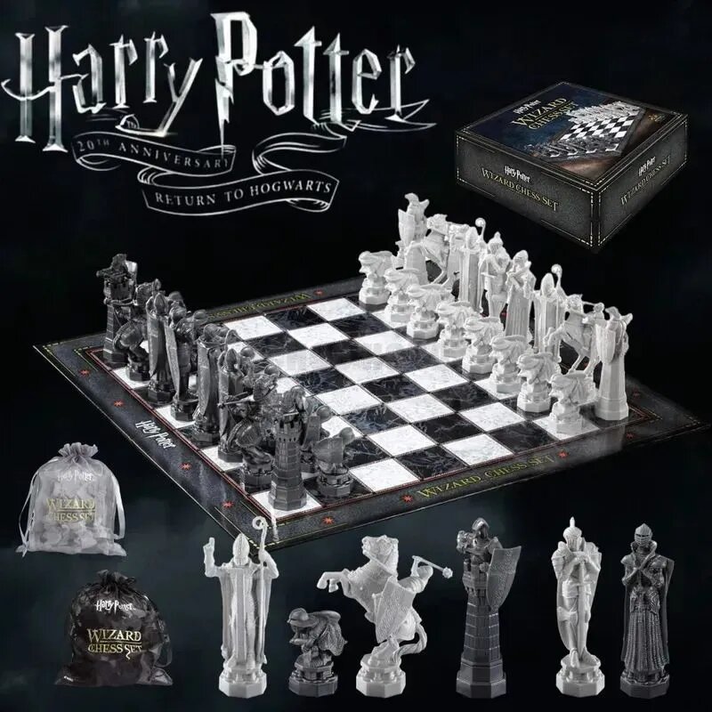 Шахматы Harry Potter Wizard Chess Set / Гарри Поттер, Размер 47х47 см, 32 фигуры