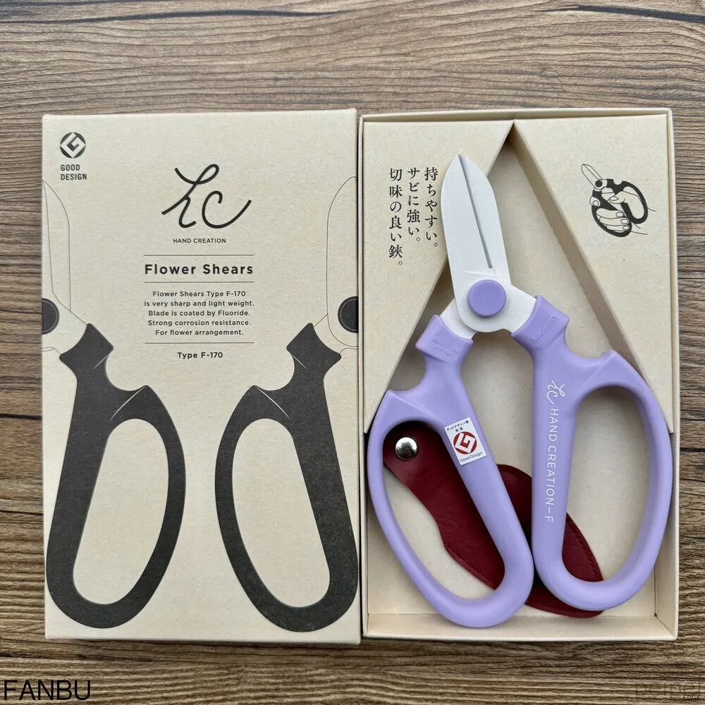 Секатор Flower Shears Type F-170 для цветочных композиций, острые лезвия с фторидным покрытием, голубой цвет