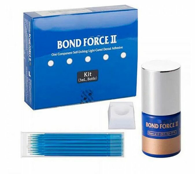Стоматологический адгезив Бонд Форс 5 мл набор с аппликаторами - Bond Force II Kit