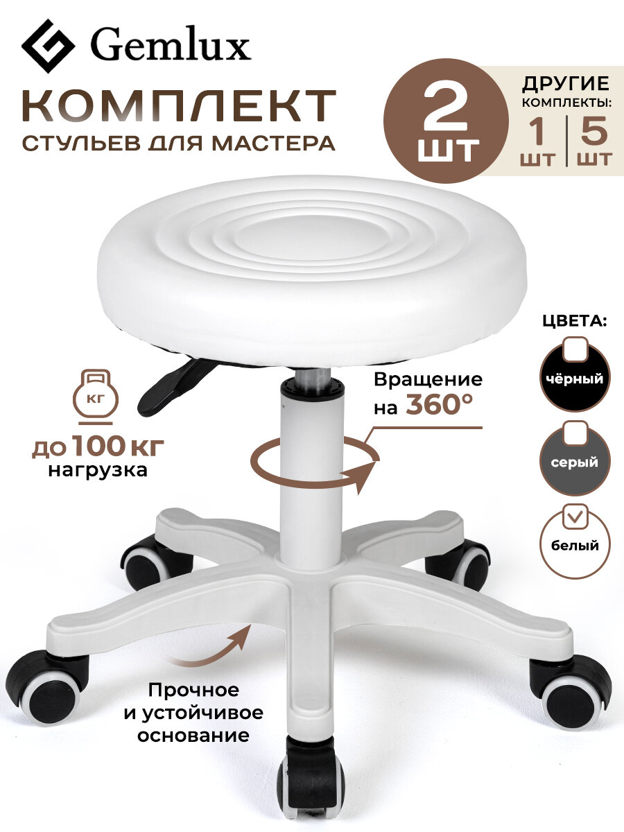 Комплект стульев мастера GEMLUX GL-BR-002WTP/2 каркас пластик