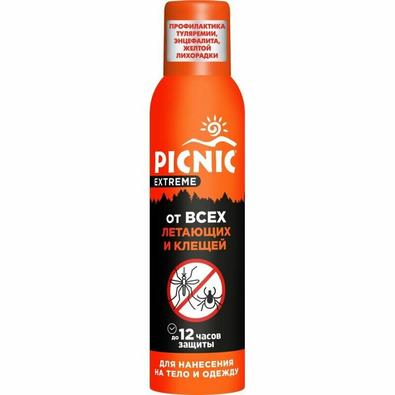 Picnic Extreme Аэрозоль от всех видов летающих насекомых и клещей 150мл