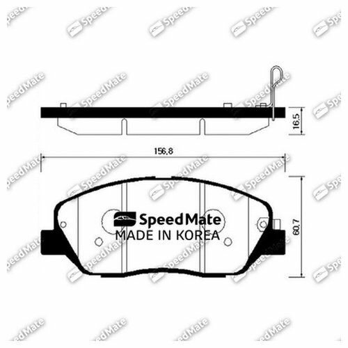 Комплект передних тормозных колодок SPEEDMATE SMBPH044 для Hyundai Genesis (2008-2015)