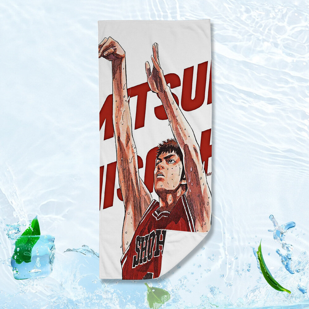 Спортивное полотенце для детей с принтом Slam Dunk, мягкий впитывающий лоскут для гимнастики, 75x35см