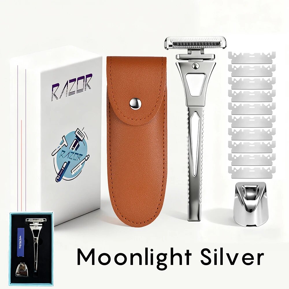 Shavcooo GP600 Glide 6.0 Pro бритва из нержавеющей стали Moonlight Silver kit