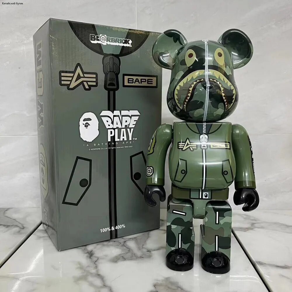 Фигурка декоративная BAPE PLAY Bearbrick 100% & 400% Ростовая фигурка ABS пластик 28 см