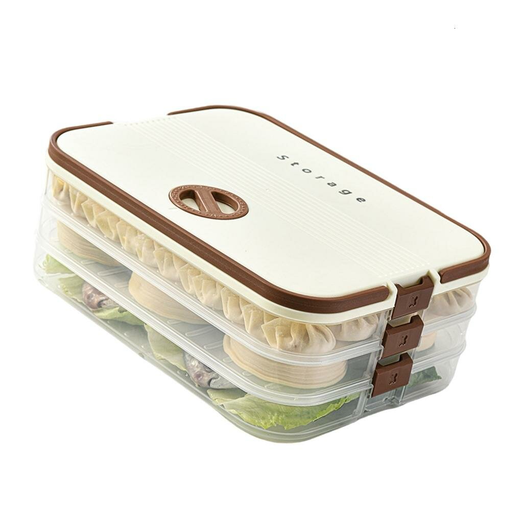 Многоярусный контейнер для заморозки пельменей, Три слоя креа