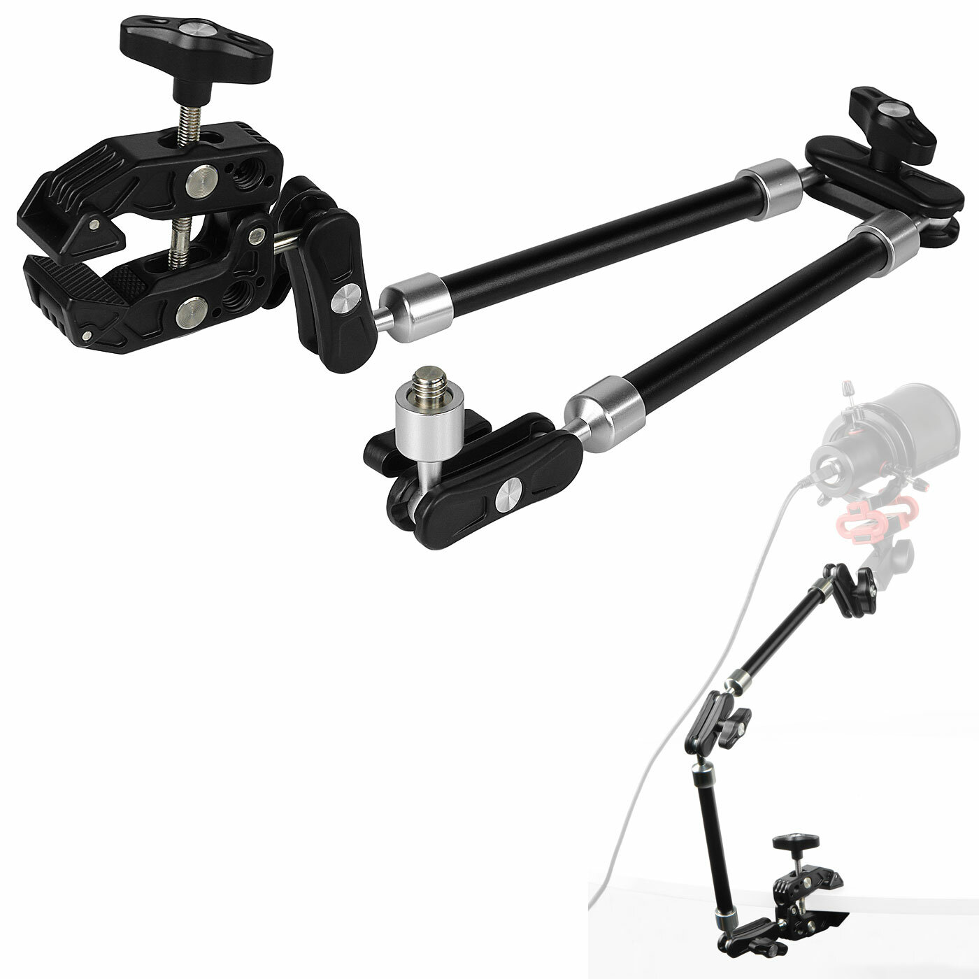 Держатель шарнирный GreenBean PowerArm PA-600MC с зажимом MClamp