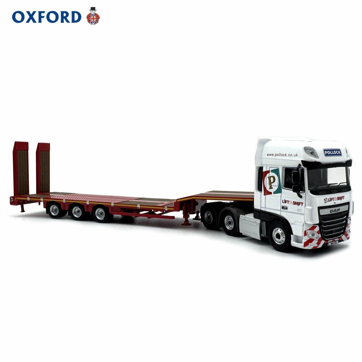 OXFORD Модель грузовика и прицепа из сплава, 1:76, серия Pollock (DAF XF Euro 6 с полунизкорамным прицепом)