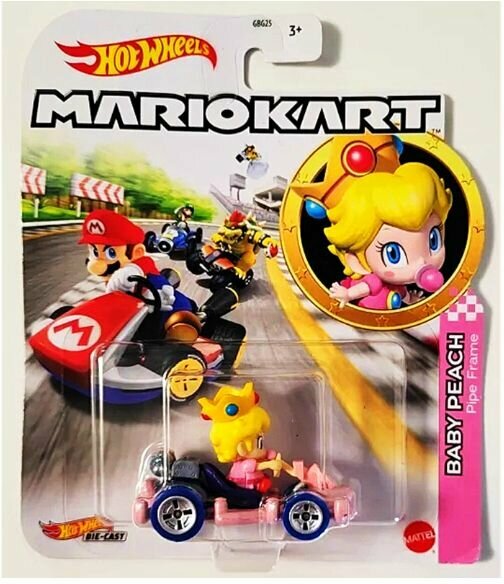 Hot Wheels 1:64 Машинка, Super Mario Series, Литая модель(7C-baby Peach)