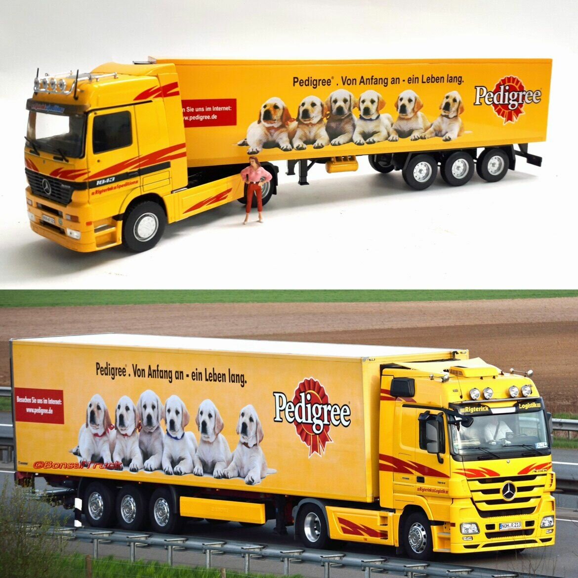 IXO Mercedes-Benz Actros 2001 Транспортный грузовик MP1 Pedigree 1:43модель автомобиля