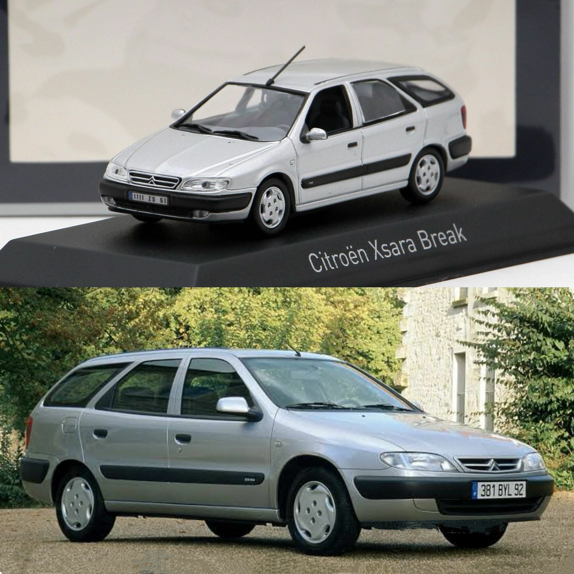 Norev Citro n Xsara Break Estate 1998 Модель 1:43 Масштаб Серебряная автомобиля