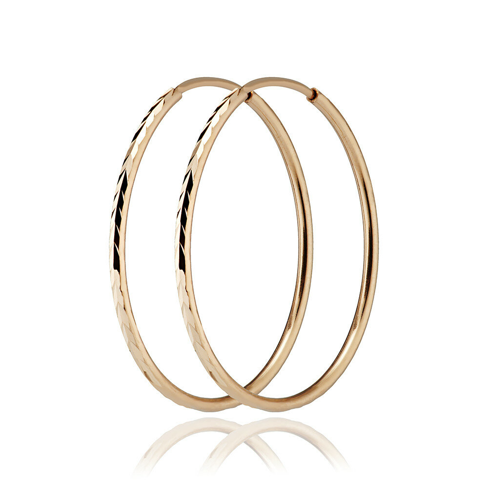 Серьги конго, красное золото, 585 проба, гравировка