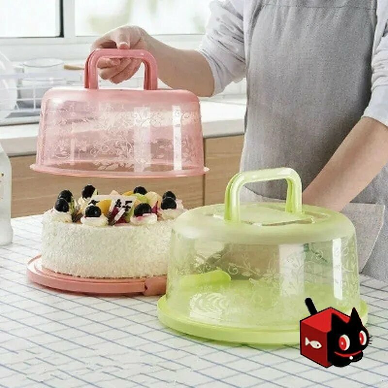 Portable Birthday Cake Storage Box Round Kitchen Wedding BakingТортница