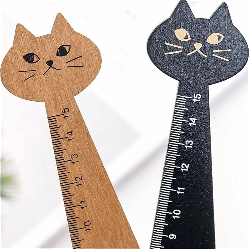 Линейка "Кот", без бренда, для школьников и офисных работников — фото 1