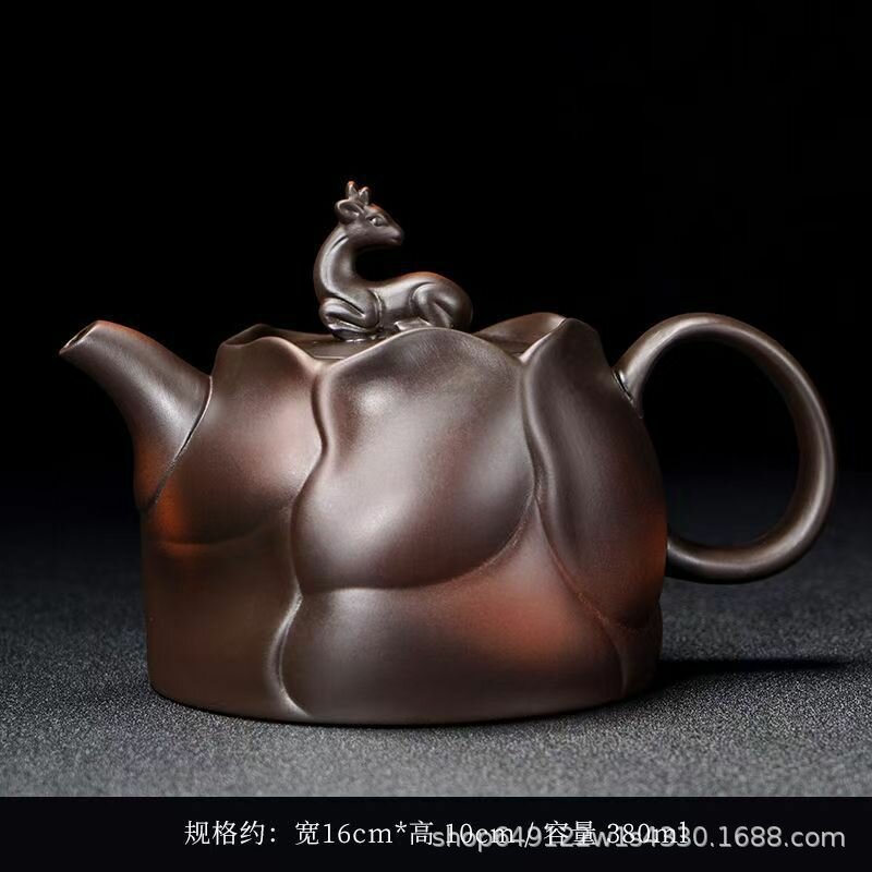 Новый чайник из фиолетовой глины для домашнего использования, чайник Сиши, чайник с изображением благоприятного слона, рельефная фиолетовая глина, полуручная работа, чайный сервиз для кунг-фу, подарочный товар.