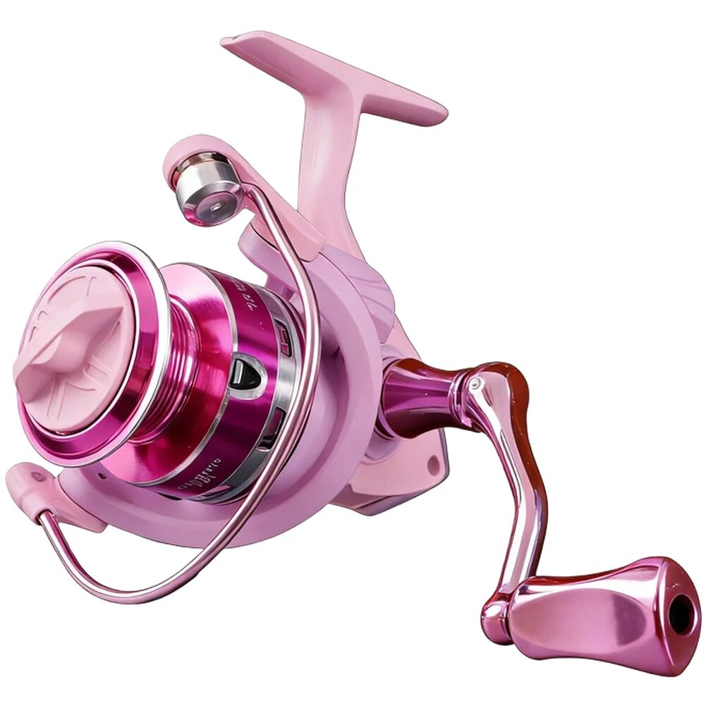 Алюминиевая рыболовная катушка для дальнего заброса, розового цвета, 10 кг, 5.2:1 MC 2000 Pink