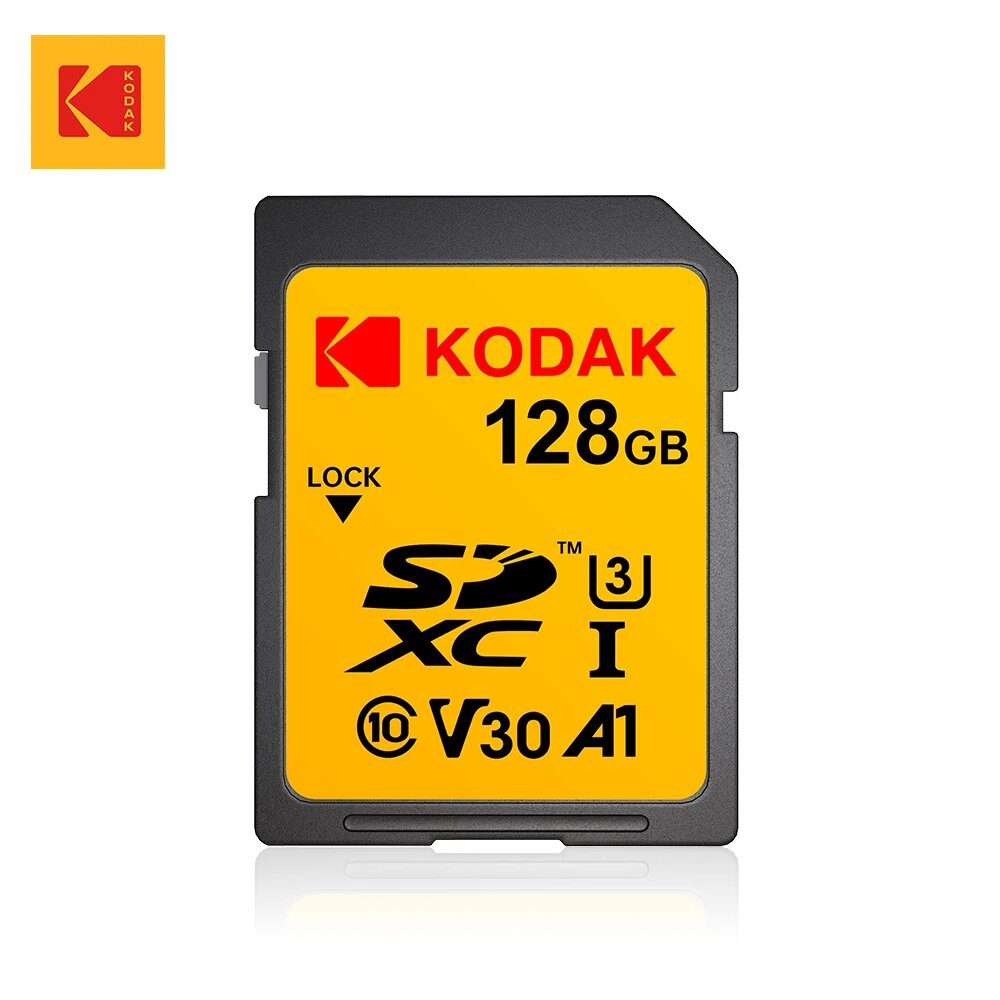 Карта памяти Kodak SDXC UHS-1 U3 V30 A1 Class10 256/128/64/32 ГБ 128GB