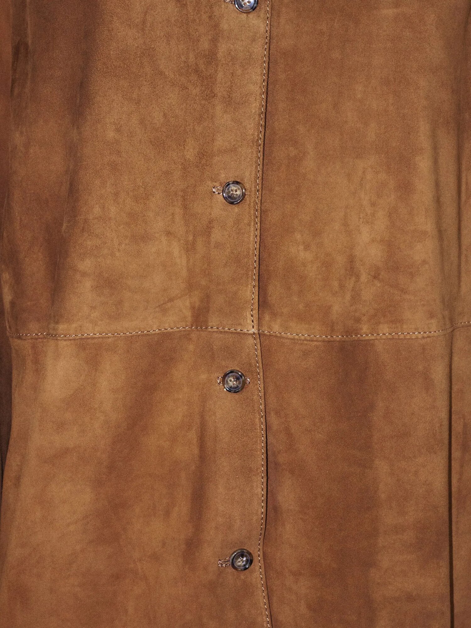 Рубашка SEMICOUTURE Button leather shirt, размер 46, коричневый — фото 1