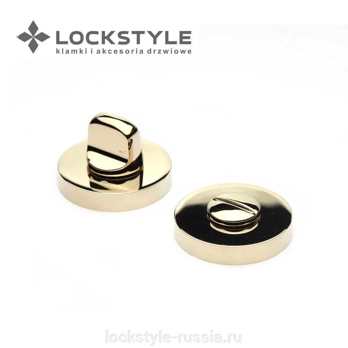 Накладка с поворотной кнопкой, фиксатор LOCKSTYLE WC ZR цвет GL глянцевое золото (PVD покрытие), 020210300