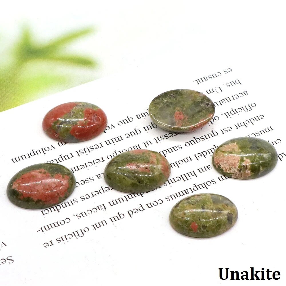 Бусины-кабошоны Unakite, 18x25 мм, 5 шт