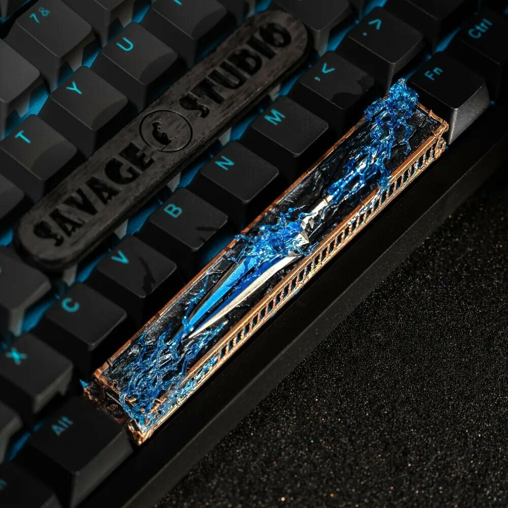 Кейкапы для механической клавиатуры - Пробел 6.25u, Ручная Работа, Металлический Меч, Ветренный Меч - Гнев Молнии World of Warcraft Artisan WOW Keycap Esc смола, клей