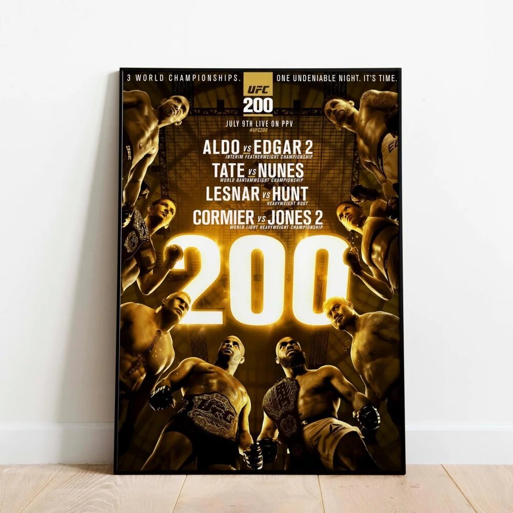 Плакат UFC 200 на холсте 30x42см, XZ010-3, без рамки