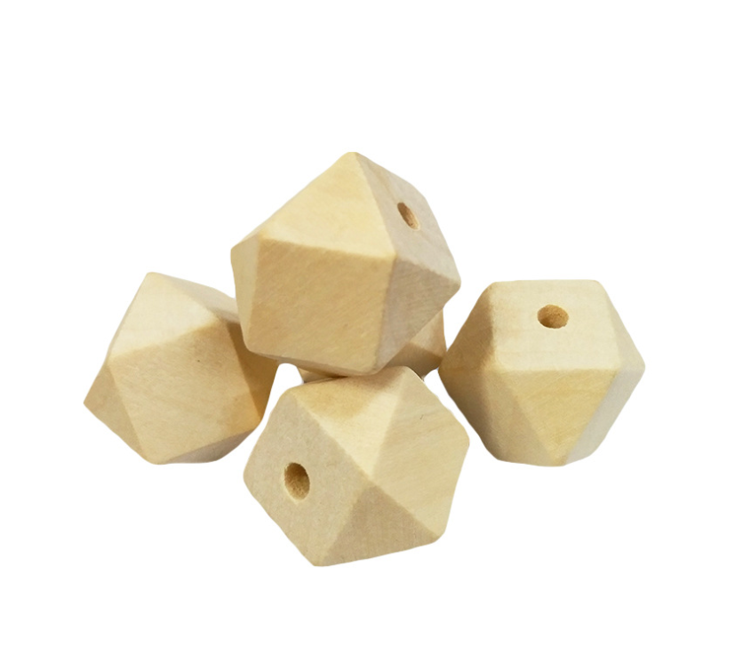 10 шт. Незавершенные геометрические полиэдры граненые деревянные бусины DIY аксессуары 30 мм 30MM