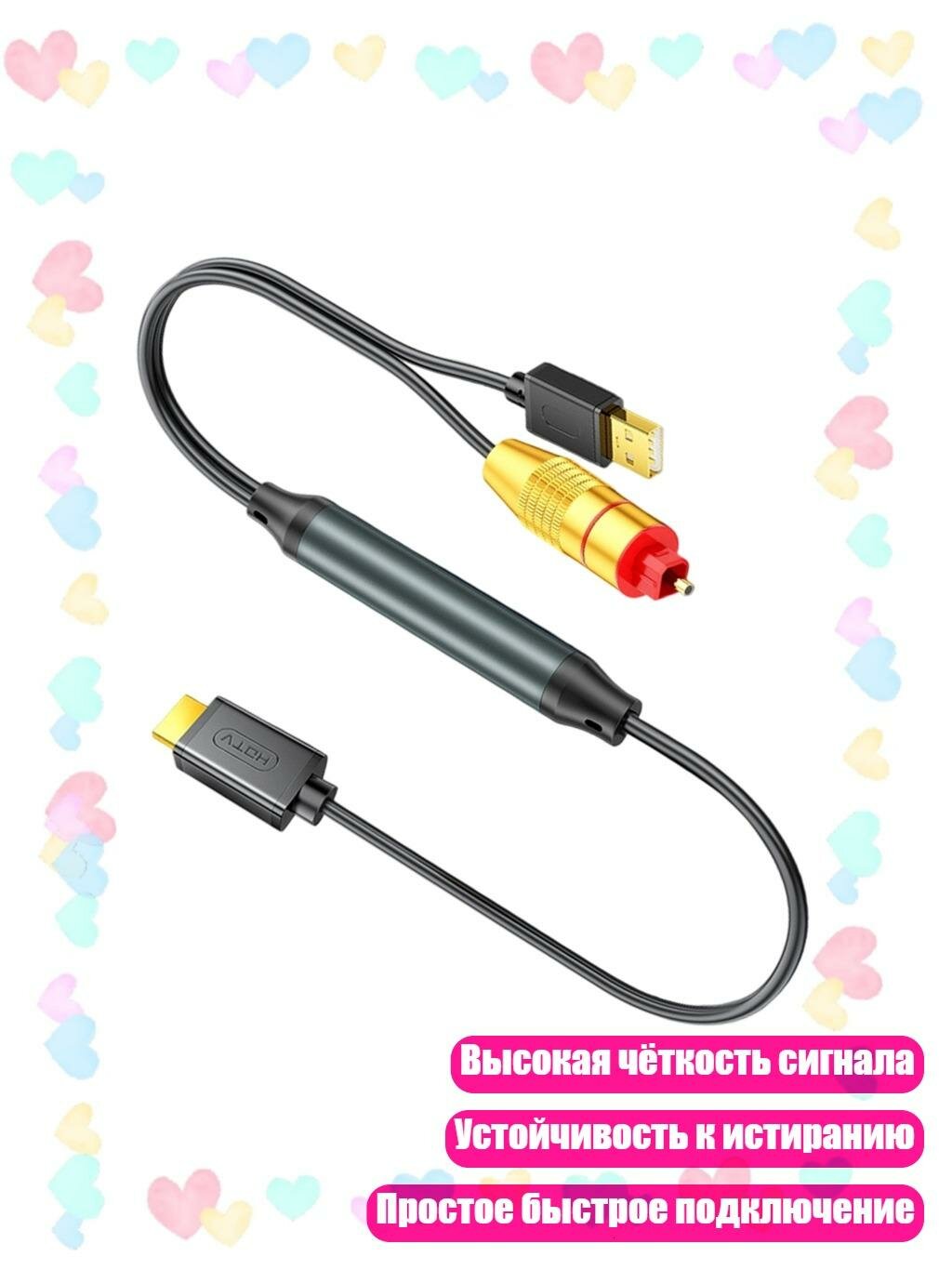 Гибкий HDMI-кабель RCA–волокно, 1,5 м