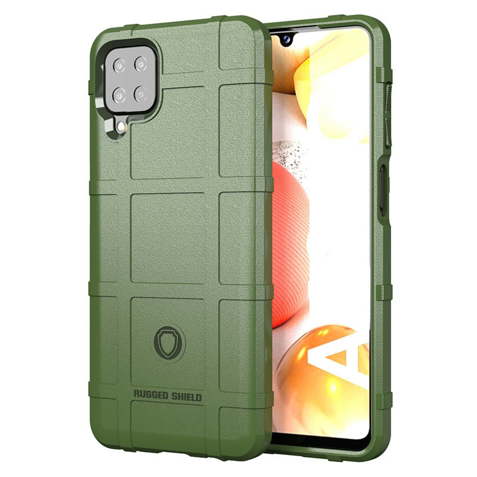 Чехол-бампер MyPads для Samsung Galaxy A12 (SM-A125F) 2020/21 и A12 Nacho SM-A127F противоударный хаки
