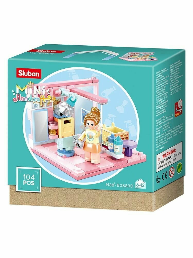 Конструктор SLUBAN 104 деталей "MiNi Изделие. Парикмахерская"