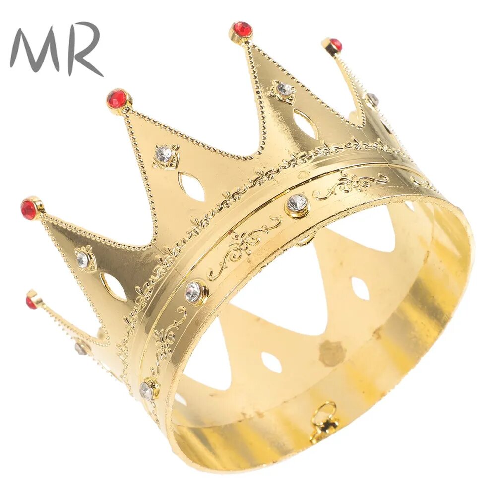 Корона золотая со стразами для маленьких девочек, украшение для волос на день рождения, металлическая диадема