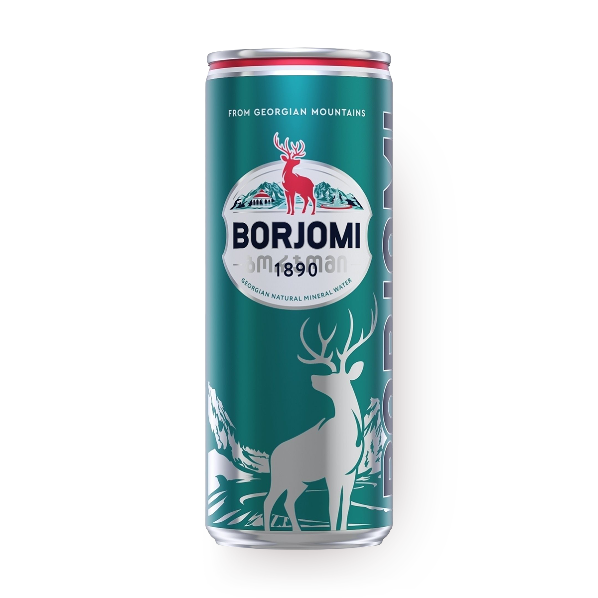 Минеральная вода Borjomi, лечебно-столовая, газированная, в металлической банке, 0.33 л