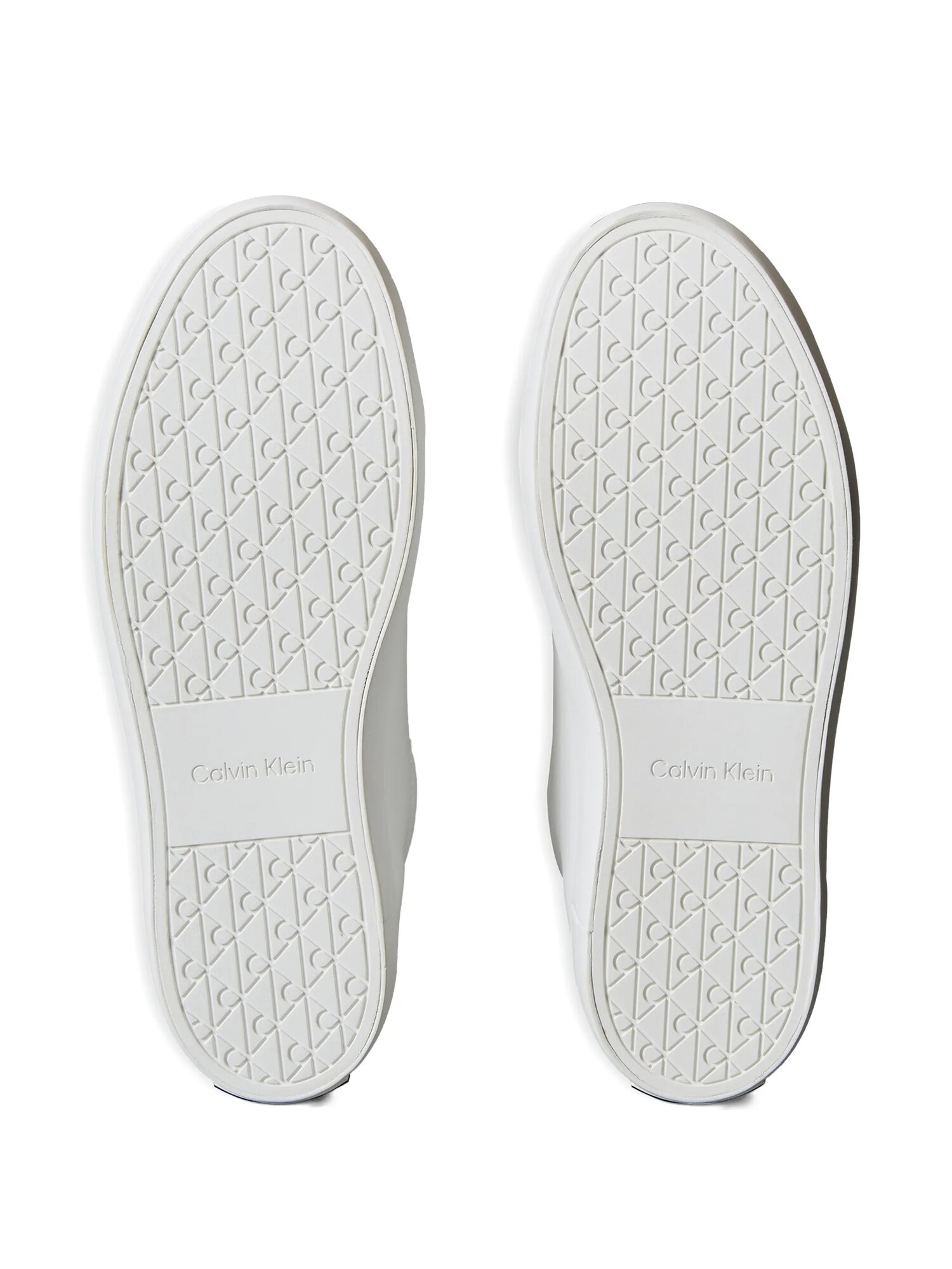 Кроссовки CALVIN KLEIN Embossed-logo sneakers, размер 38 EU, бежевый/белый — фото 1
