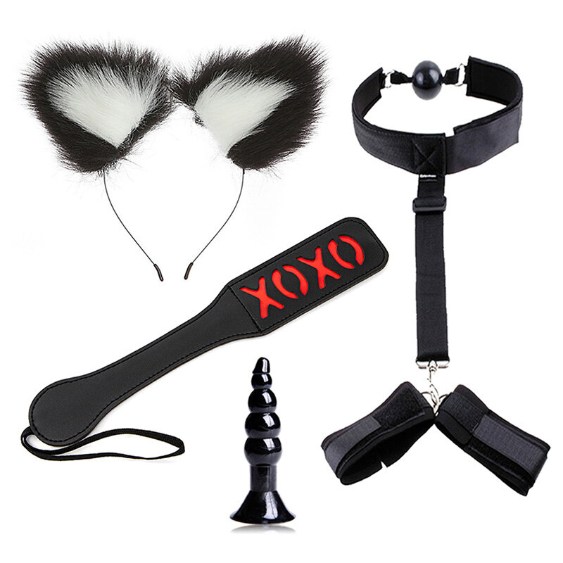 Игровой Набор Для Взрослых На Кровати Safety Womens Mens Comfortable Bondage Romance BDSM Sexx Cosplay Toys Kit Бьющая Лопатка Анальная Пробка