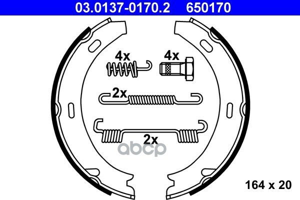 Колодки тормозные барабанные Ate арт. 03.0137-0170.2