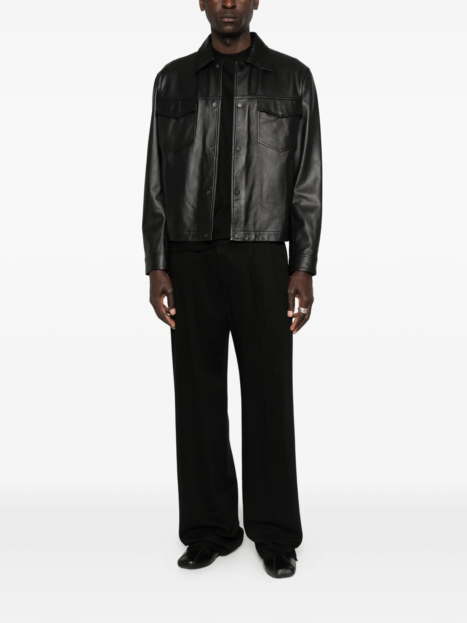 Куртка EMPORIO ARMANI Button pocket jacket, размер 48, black/black — фото 1