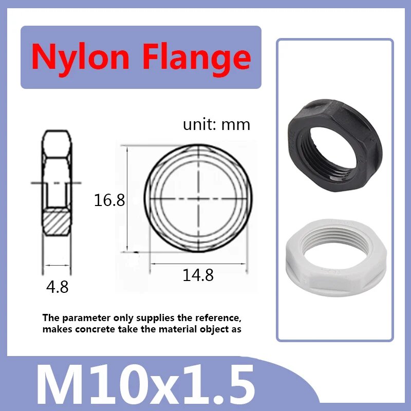 Черно-белые нейлоновые гайки M5-M63 Black, FL-M10X1.5-10PCS