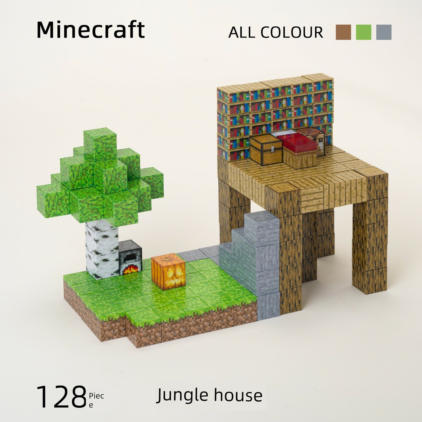 Набор строительных блоков Minecraft Jungle House, 128 штук - игрушка Mini World для джунглей