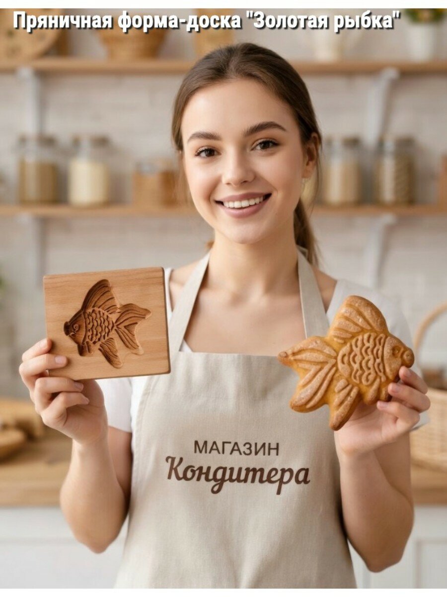 Пряничная форма-доска "Золотая рыбка" для формирования пряников
