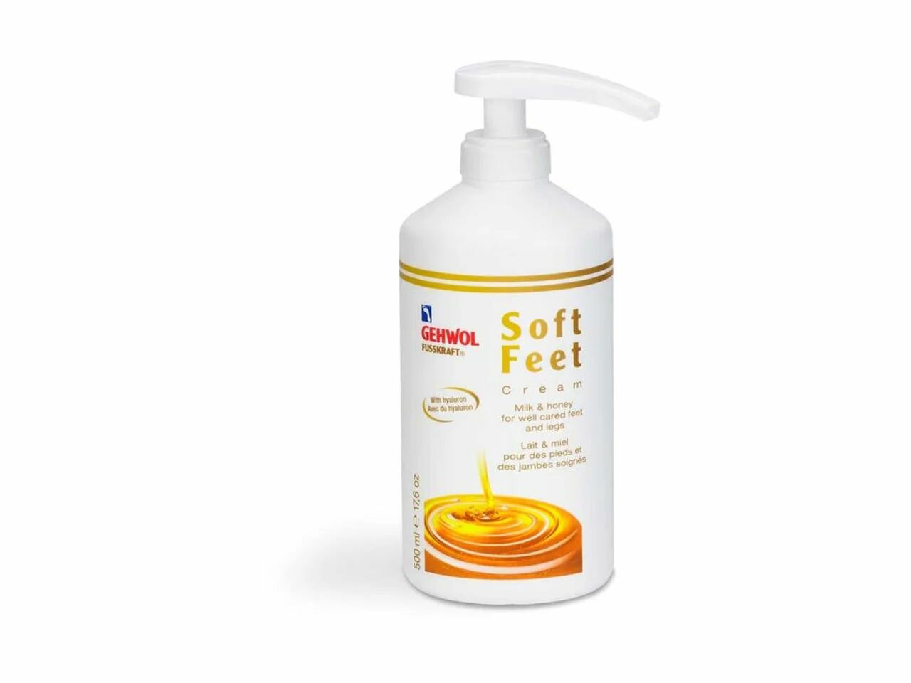 Gehwol - Fusskraft Soft Feet Cream Milk and Honey Крем для ног с гиалуроновой кислотой Молоко и мед 500 мл
